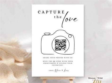 Qr Code For Photo Sharing Wedding Capture The Love Qr Code Sign Share The Love Qr Code Sign