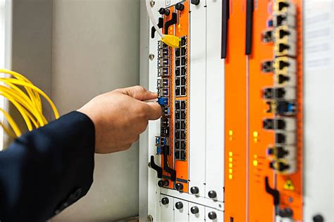 Fix Network Switch In Data Center Room Network Fixed Installation Photo Background And Picture