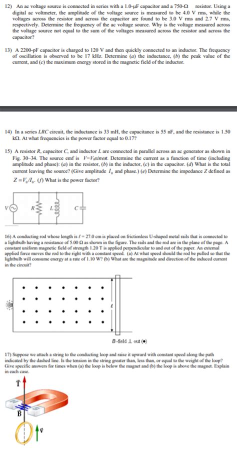 Solved An Ac Voltage Source Is Connected In Series With Chegg Com