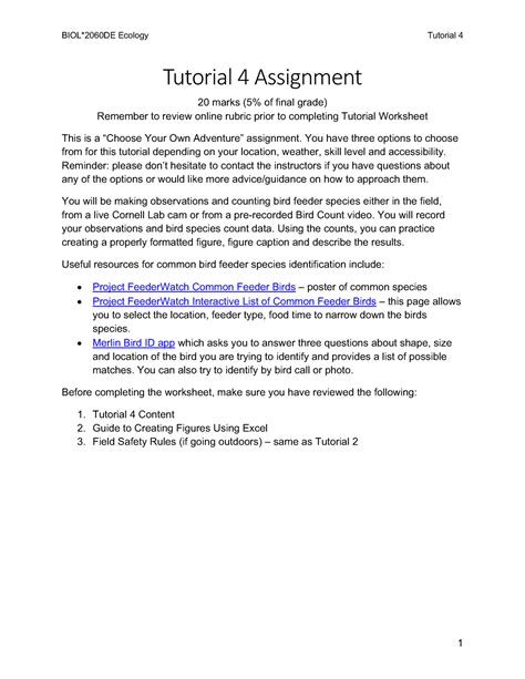 Tutorial 4 Working With Ecological Data F23 Tutorial 4 Assignment 20 Marks 5 Of Final