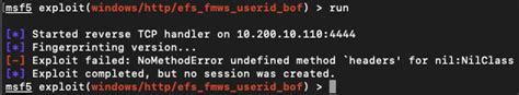 Nomethoderror In Exploitwindowsefsfmswuseridbof · Issue