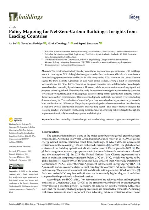Pdf Policy Mapping For Net Zero Carbon Buildings Insights From