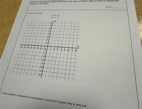 solved lt 5a 1 i can graph two linear equations on the same coordinate