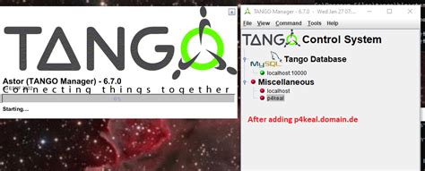 First Steps With TANGO At Windows Pro Questions To DataBaseds And Astor TANGO Controls