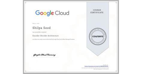 Shilpa Sood On Linkedin Completion Certificate For Encoder Decoder Architecture