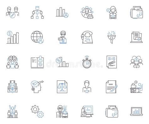 Information Management Line Icons Collection Data Intelligence Analytics Governance