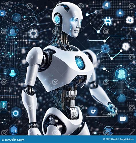Humanoid Robot With Artificial Intelligence Stock Illustration Illustration Of Intelligence