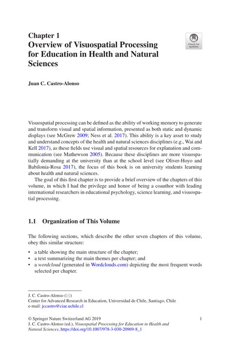 Pdf Overview Of Visuospatial Processing For Education In Health And Natural Sciences