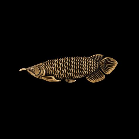 Movable Arowana Keychain Pendant Realistic Fish Design Brass