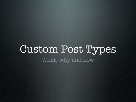 Custom Post Types Wordpress Key