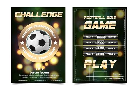 축구 포스터 벡터입니다 축구 공입니다 스포츠 바 프로 모션에 대 한 디자인입니다 대회 대회 전단지 디자인입니다 축구 클럽 아카데미 전단지입니다 초대 그림입니다