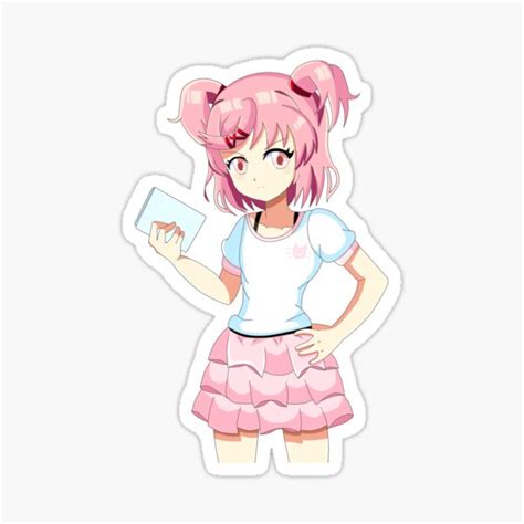 Natsuki Ddlc Sticker By Clodywiss Redbubble