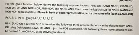 Solved Or The Given Function Below Derive The Following Chegg Com