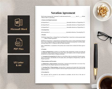 Novation Agreement Template Printable Contract Template For