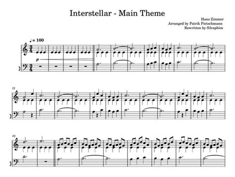 Interstellar Main Theme Interstellar Main Theme Hans Zimmer Sheet