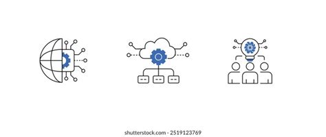 Digital Transformation Icon Cloud Integration Graphic Stock Vector Royalty Free 2519123769