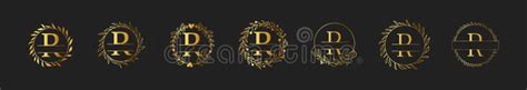 Collection Of Letter R Initials With Round Floral Frames Vector Golden Monogram Logo Cricut