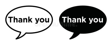 Speech Bubbles Thank You Icon Line Art Vector Stock Vector