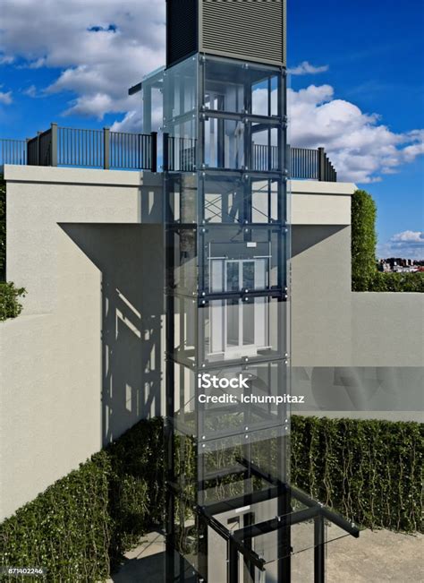 투명 한 엘리베이터입니다 외부 엘리베이터입니다 3 차원 렌더링 엘리베이터에 대한 스톡 사진 및 기타 이미지 엘리베이터 강철 건물 외관 Istock