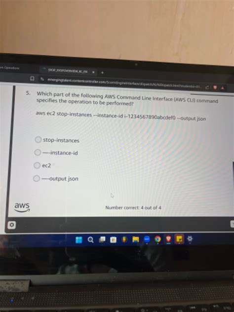 5 Which Part Of The Following Aws Command Studyx