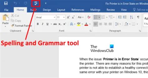 Show Spelling And Grammar Tool On Quick Access Toolbar In Word