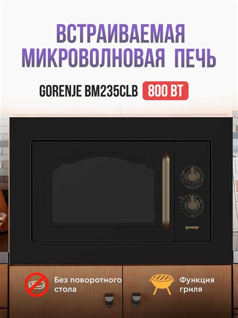 Встраиваемая микроволновая печь Gorenje BM235CLB Classico - купить по ...
