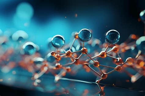 Premium Ai Image Horizontal Banner With Model Of Abstract Molecular