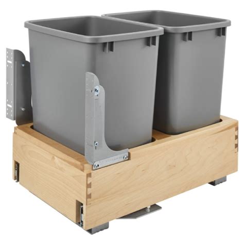 REV A SHELF WCBM Double Quart Bottom Mount Waste Container Maple Rev A Shelf WCBM DM