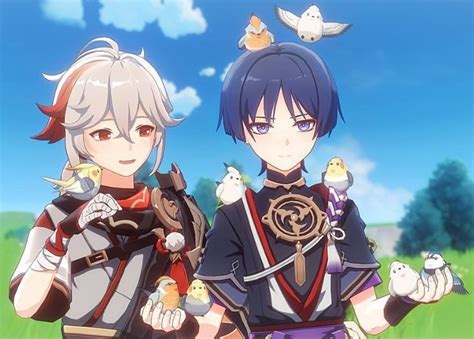 Кадзуха и Скаиамуча Genshin Impact Hoyolab