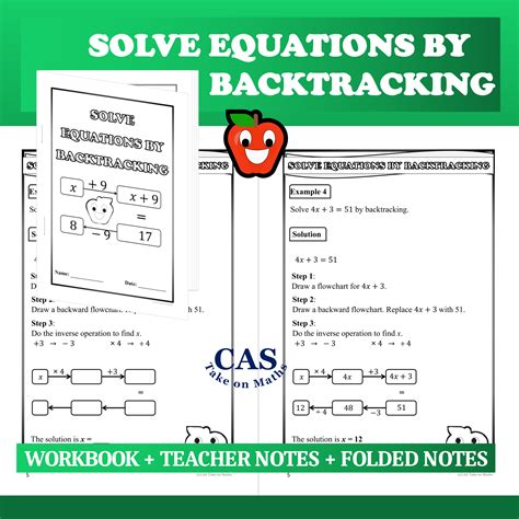 Solve One And Two Step Linear Equations By Backtracking Flowcharts Australian Teachers Marketplace