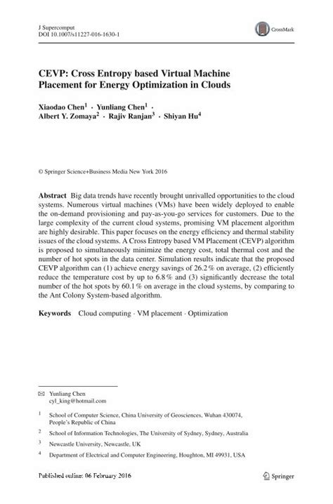 pdf cevp cross entropy based virtual machine placement for · vm placement algorithm based