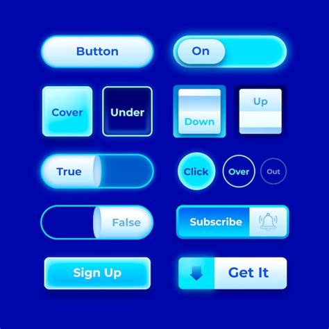 Premium Vector Gradient Colorful Web Button Set