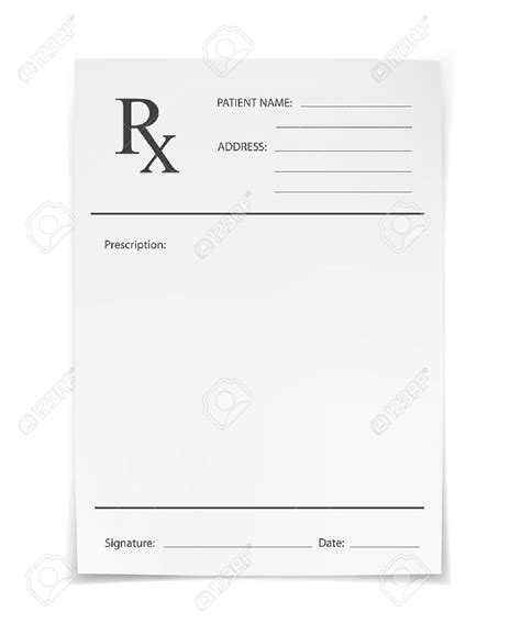The Marvellous Blank Rx Prescription Form Isolated On White Background