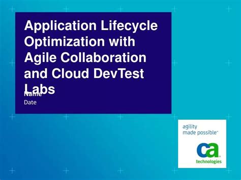 Ppt Application Lifecycle Optimization With Agile Collaboration And Cloud Devtest Labs
