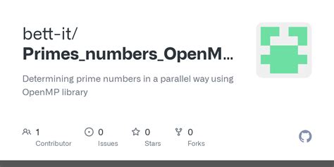 GitHub Bett It Primes Numbers OpenMP Determining Prime Numbers In A