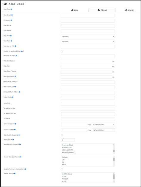 Launch Instance Billing Disabled Virtualizor