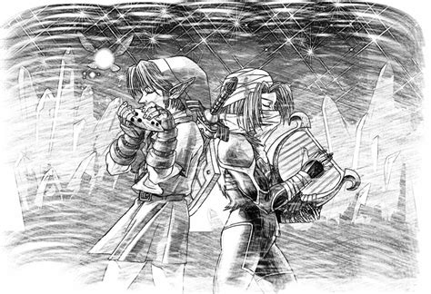 Link And Sheik Sketch Sketches Artwork Humanoid Sketch