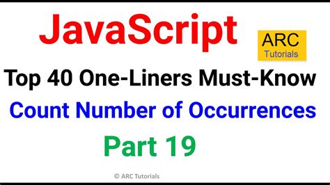 Top 40 Javascript One Liners Count Number Of Occurrences Javascript Tutorial Part 19 Youtube