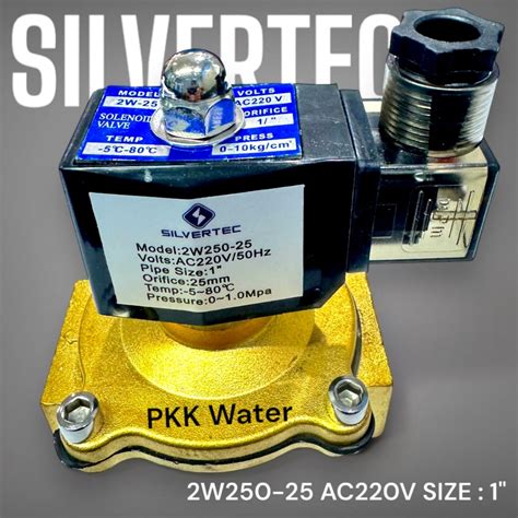Solenoid Valve โซลินอยด์วาล์วทองเหลือง Ac220v Size 1 ยี่ห้อ Silvertec Shopee Thailand