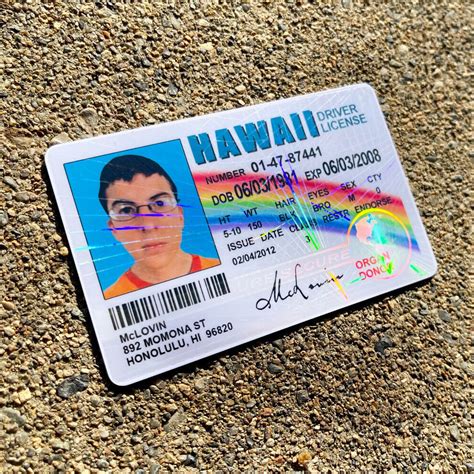 🌈🤓 Mclovin Id Card Movie Superbad Mc Lovin With Hologram 🌈🤓 Ebay