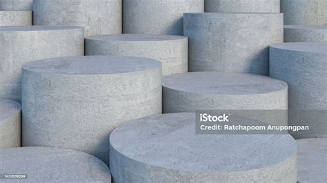 3d 실린더 콘크리트 연단 제품 디스플레이를위한 콘크리트 단계 3d 아키텍처 렌더링 배경 건축에 대한 스톡 사진 및 기타 이미지 Istock