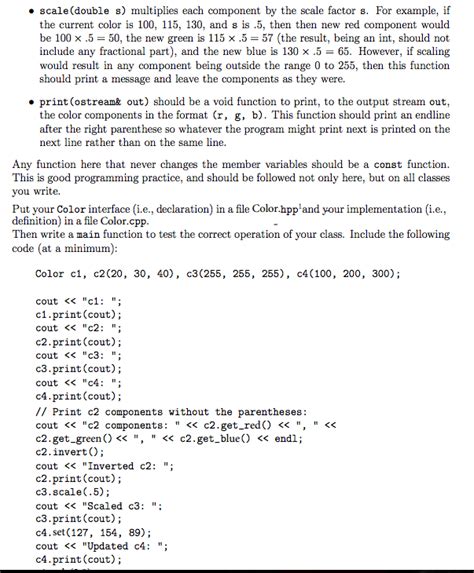 Solved A A Simple Color Class In This Problem You Will