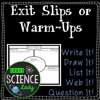 Exit Slips By CrazyScienceLady TPT