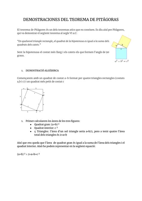 Solution Demostraciones Teorema De Pit Goras Studypool