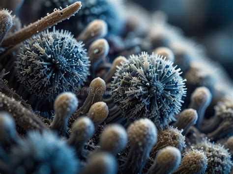 Microscope View Of Mold Fungus Spore Microbiology Laboratory Research