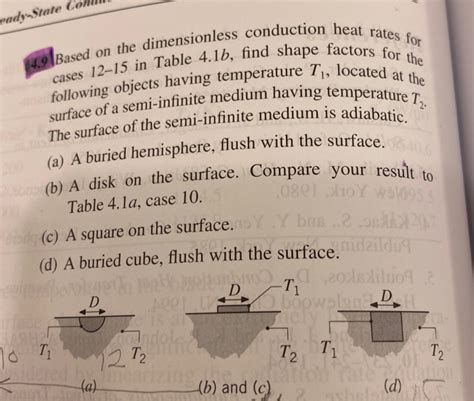 Solved 149 Based On The Dimensionless Conduction Heat Rates