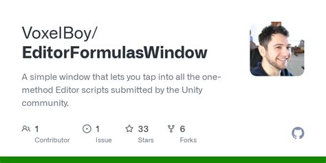 GitHub Voxelbabe EditorFormulasWindow A Simple Window That Lets You Tap Into All The One