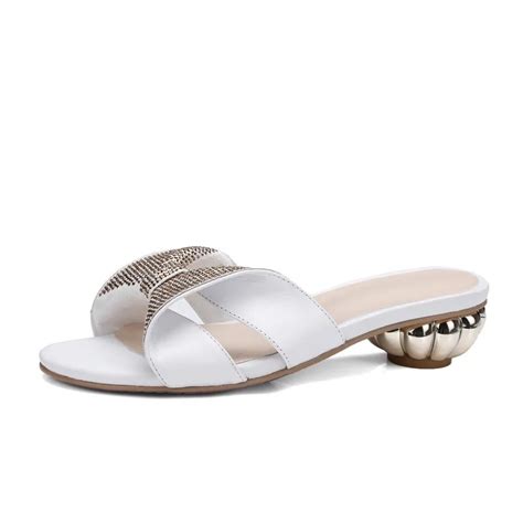 Genuine Leather Summer Slippers Women Slides Top Quality Women Slippers