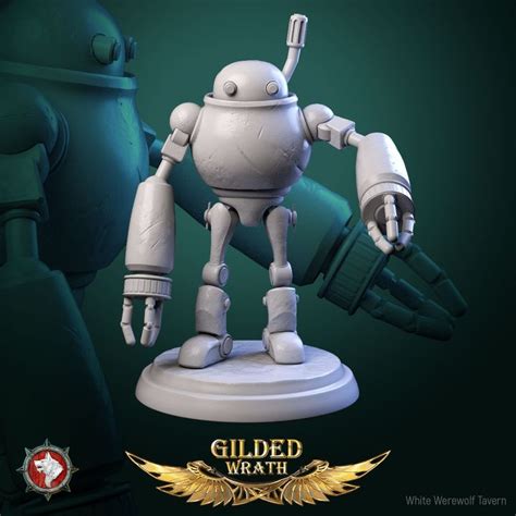 3d Printable Scrap Bots Set 6 Miniatures 32mm Pre Supported By White Werewolf Tavern