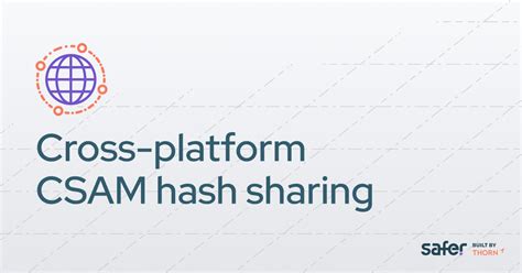 Cross Platform Csam Hash Sharing For Platforms Safer By Thorn